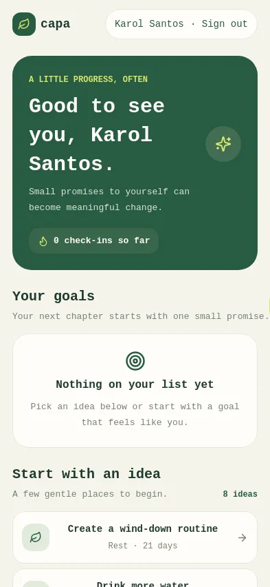 Capa Goals Tracker
