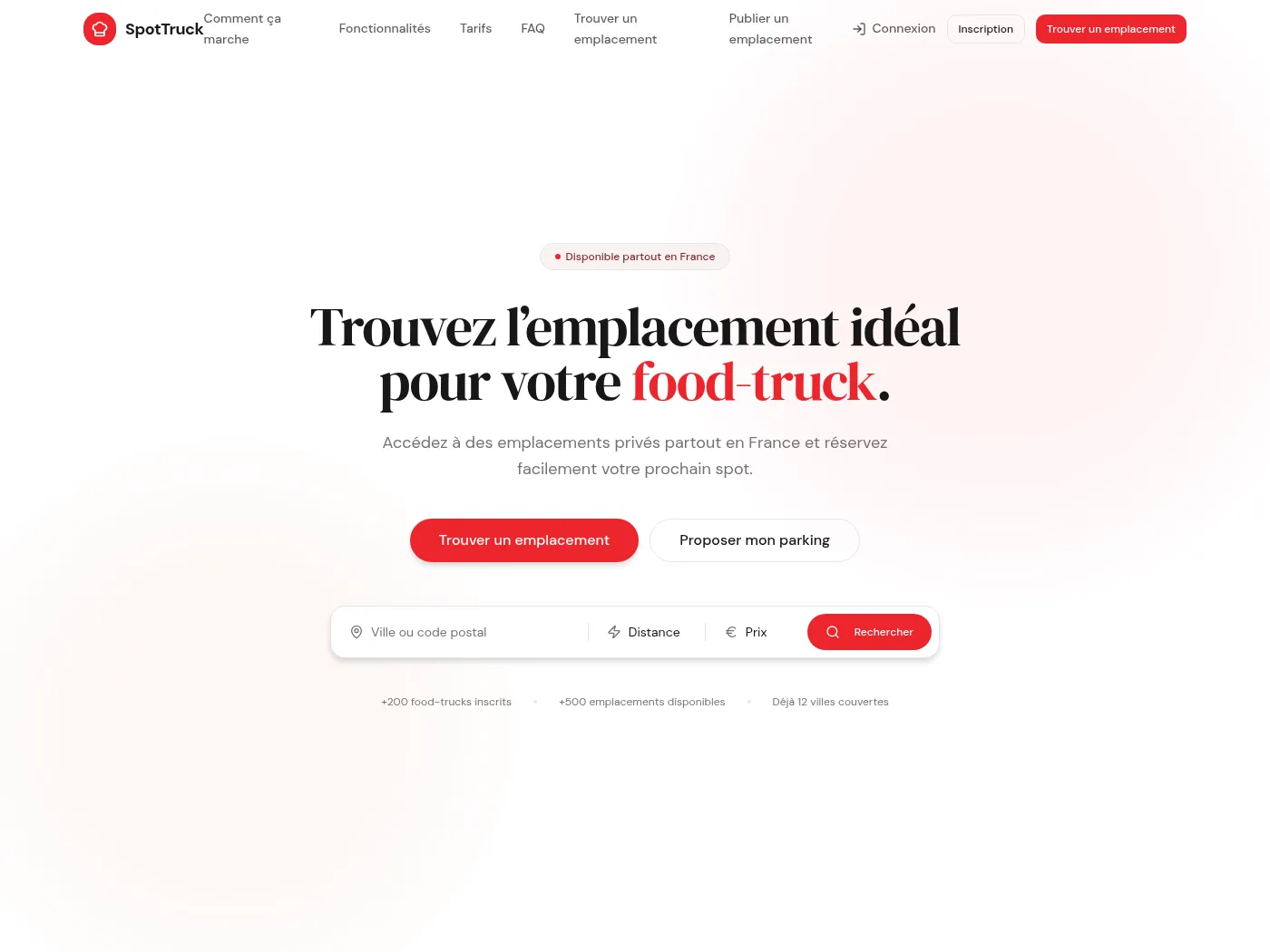 SpotTruck Landing Page