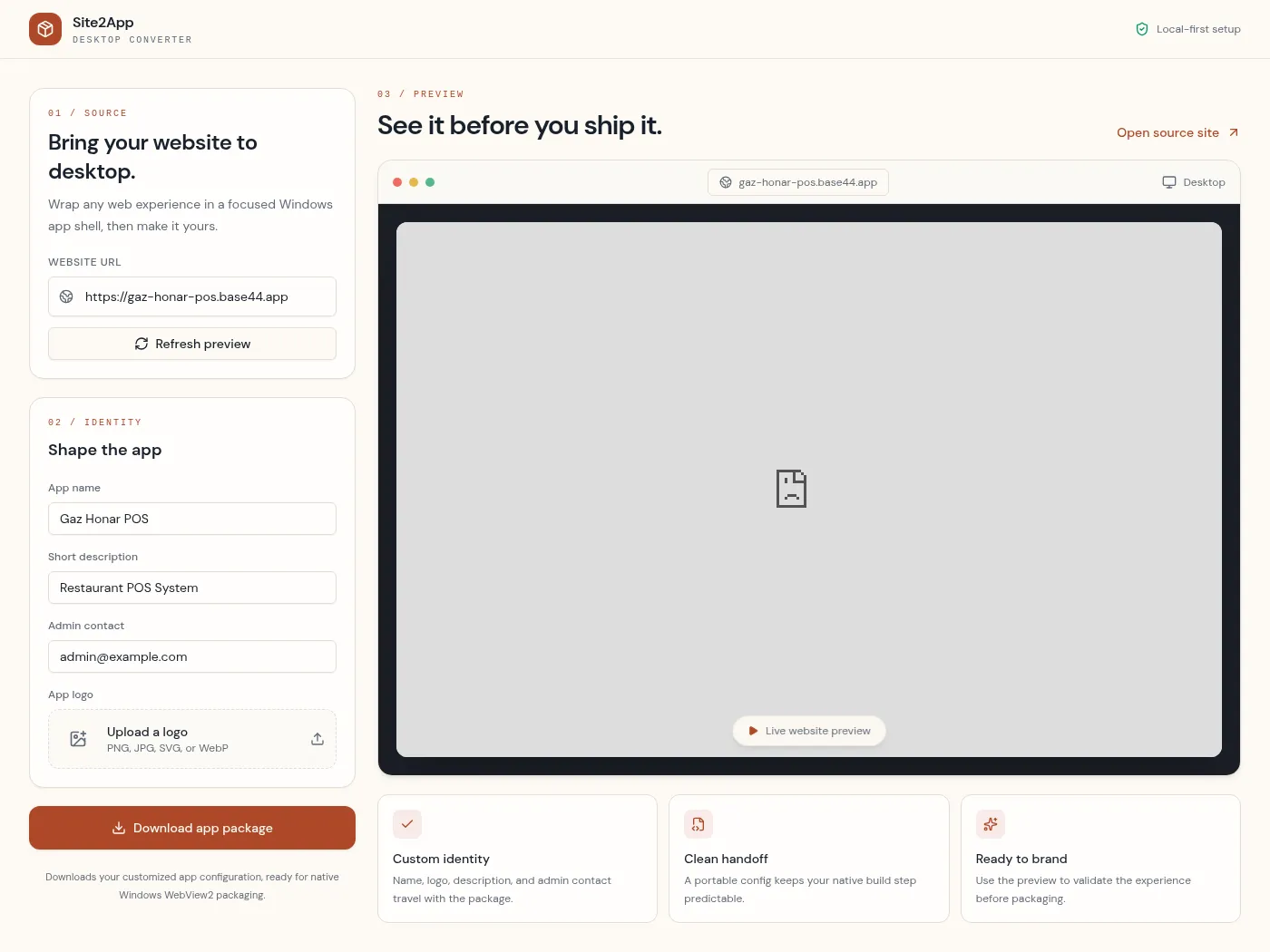 Site2App Converter