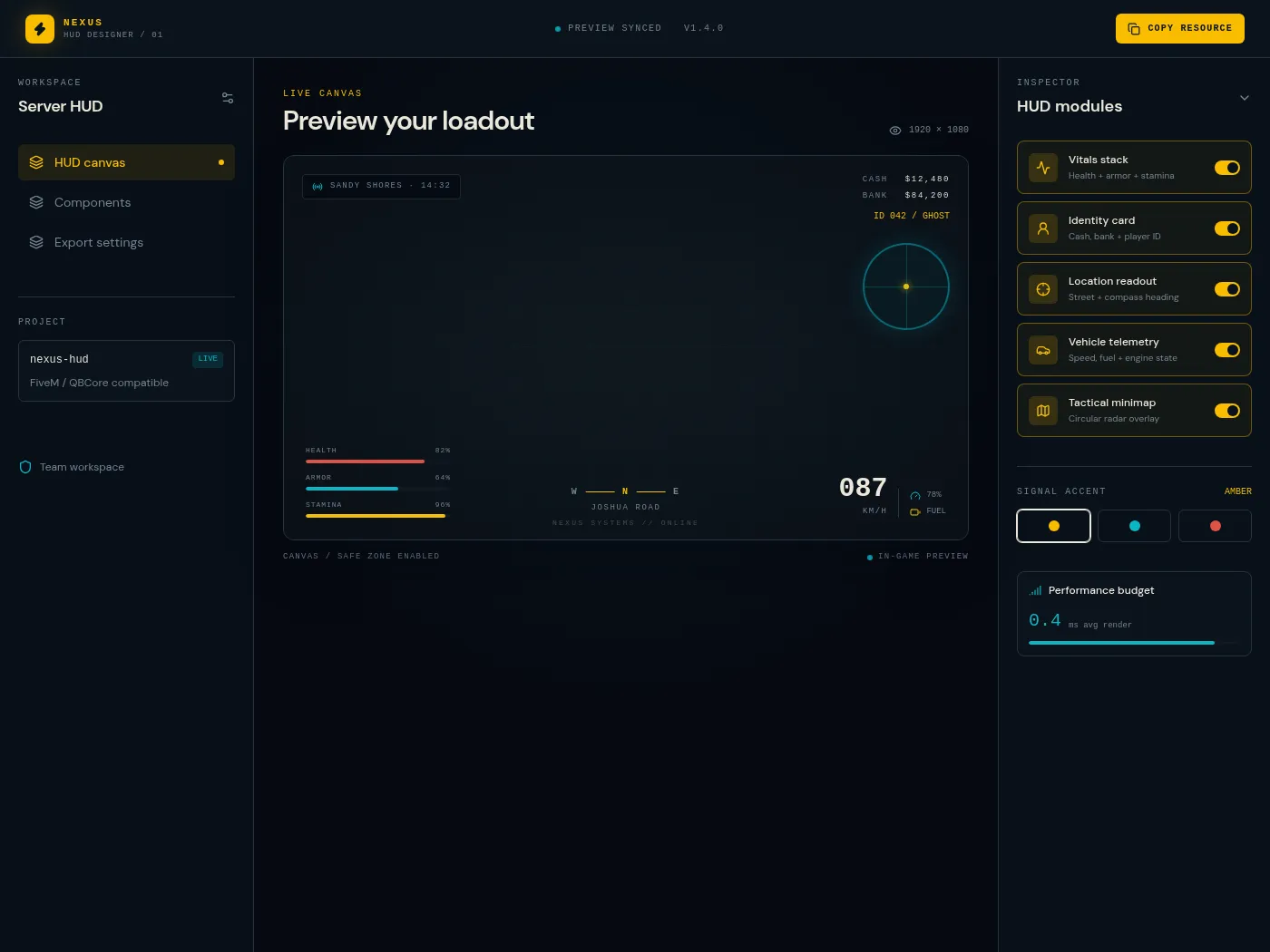 FiveM HUD Designer