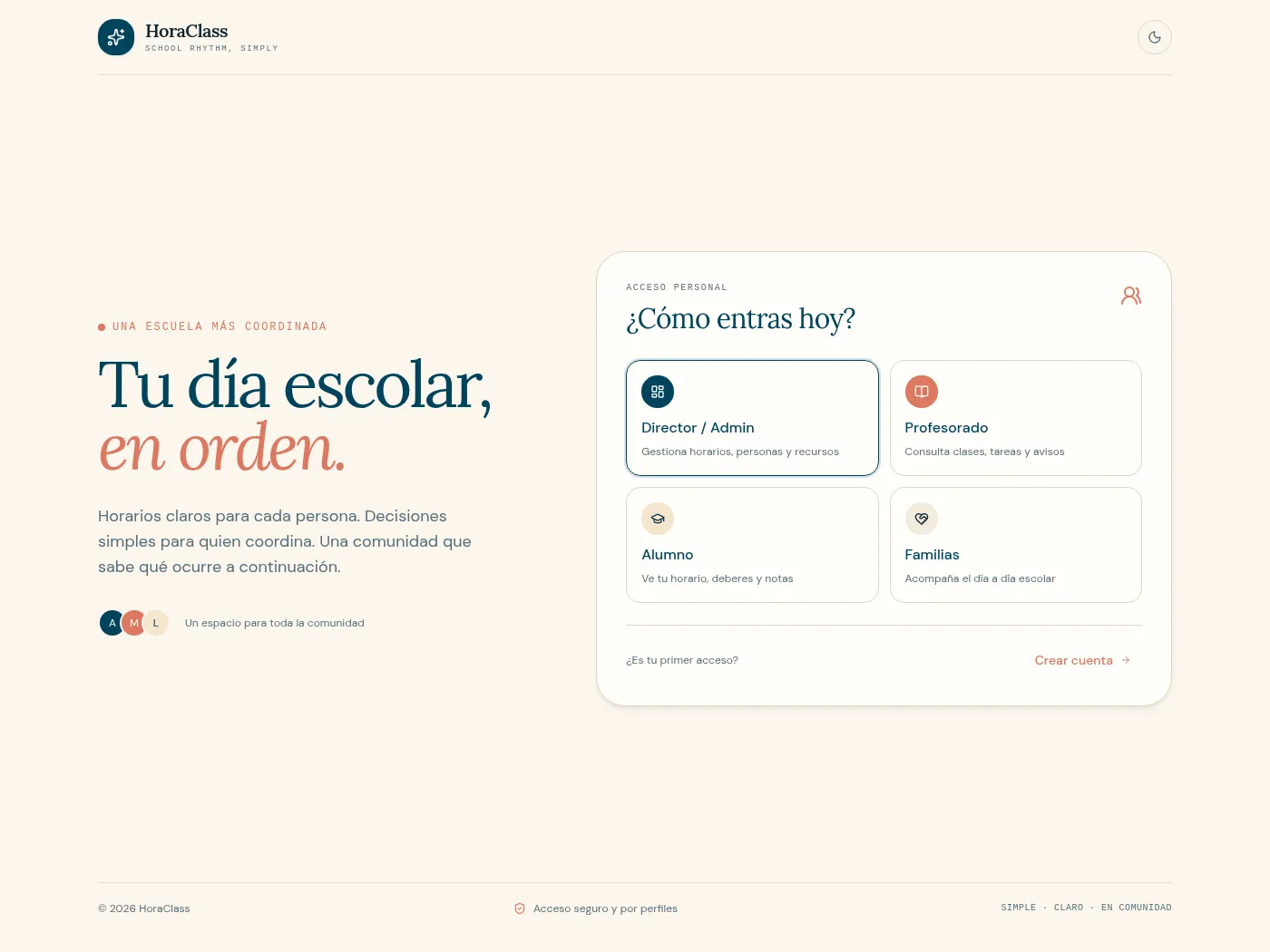 HoraClass Scheduler