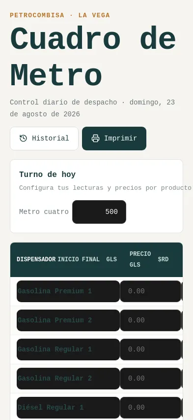 Petrocombisa Fuel Control