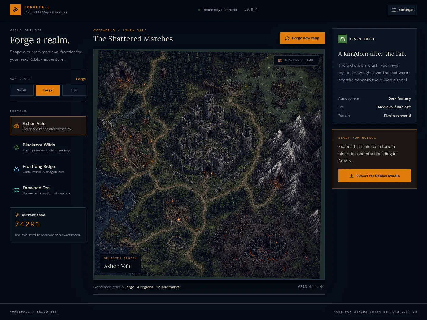 Pixel RPG Map Generator