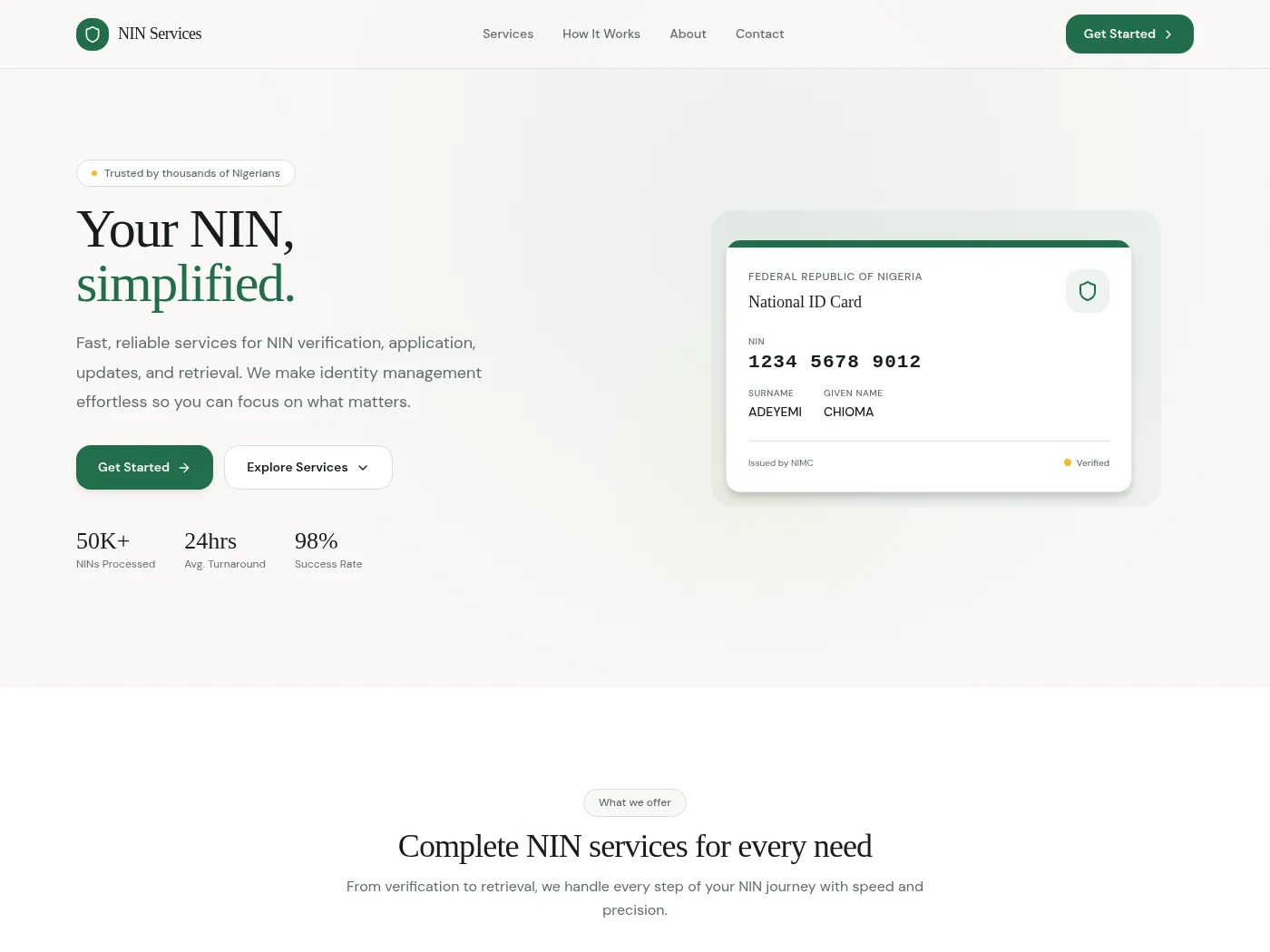 Big Jay NIN Services Portal