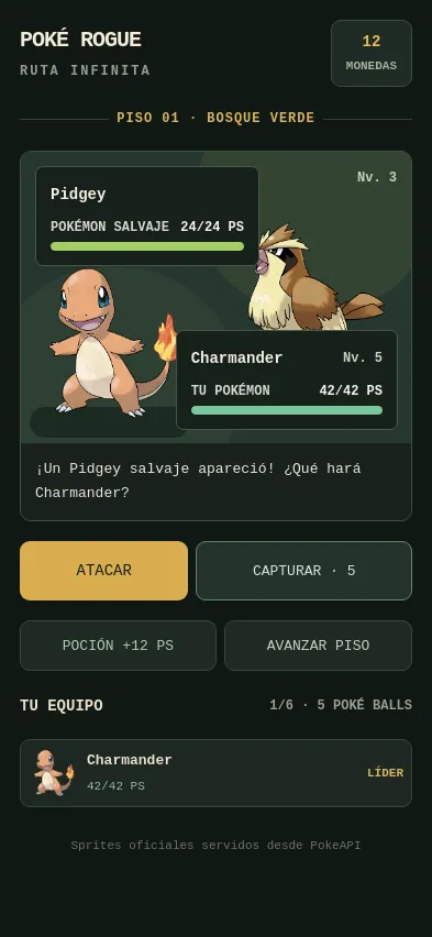 PokeAPI Roguelike Adventure