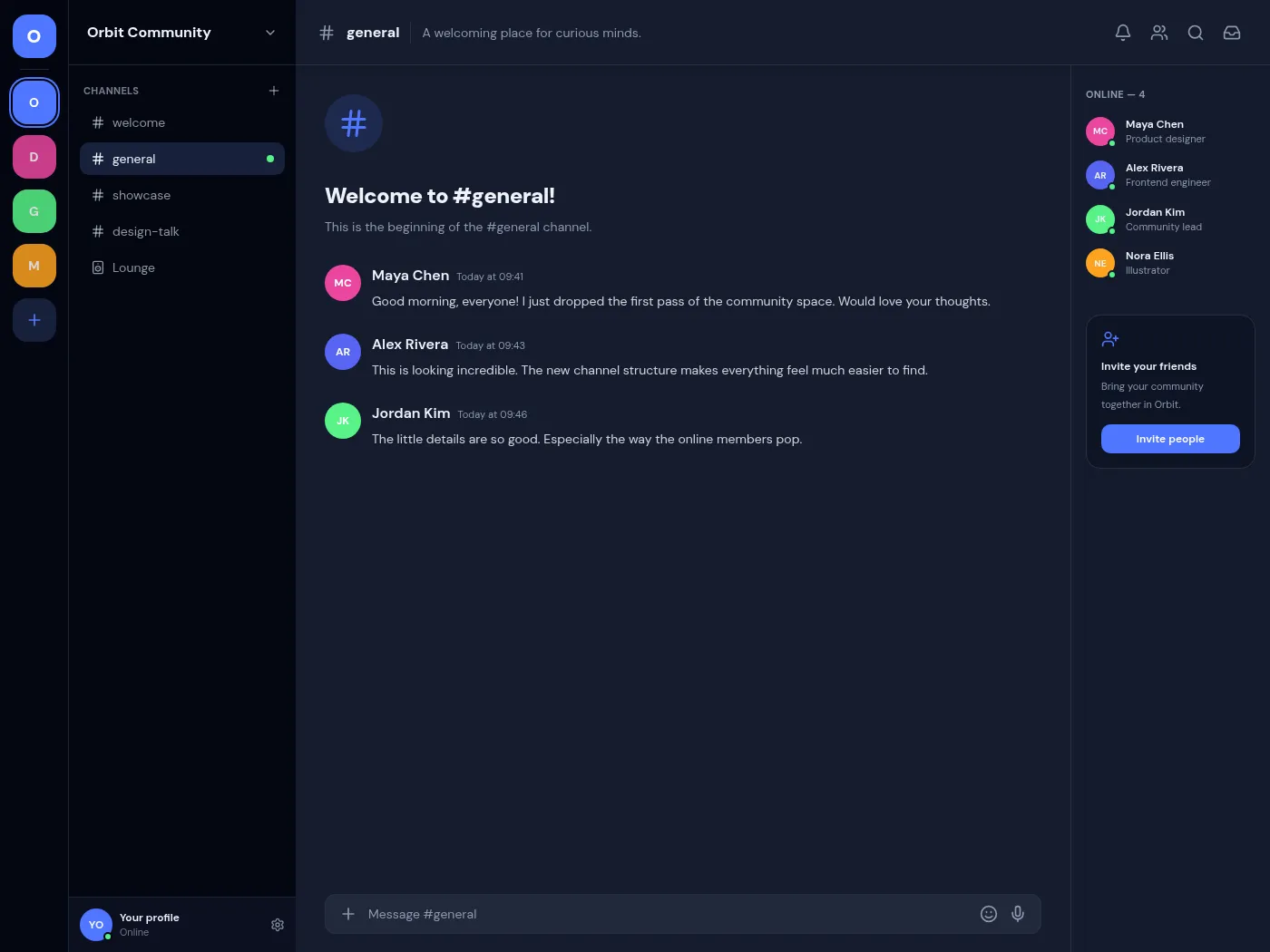 Discord Style Network