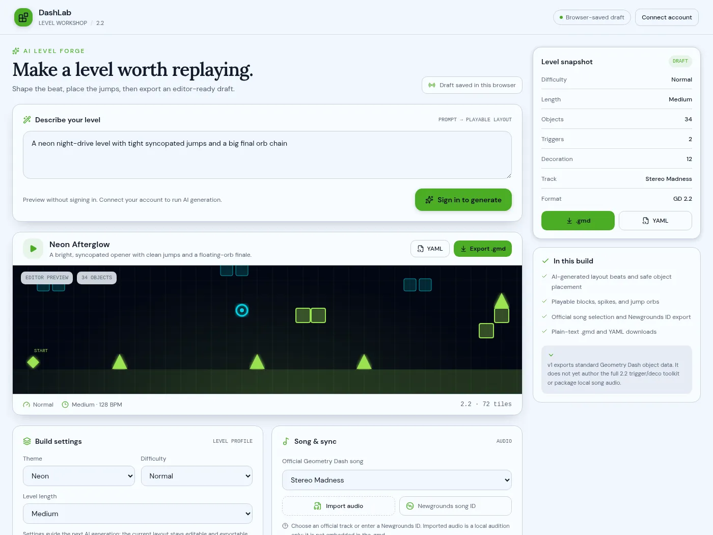 GeoDash AI Level Builder