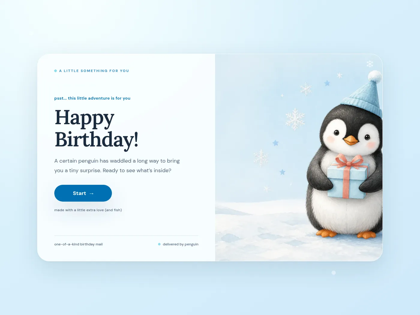 Penguin Birthday Surprise