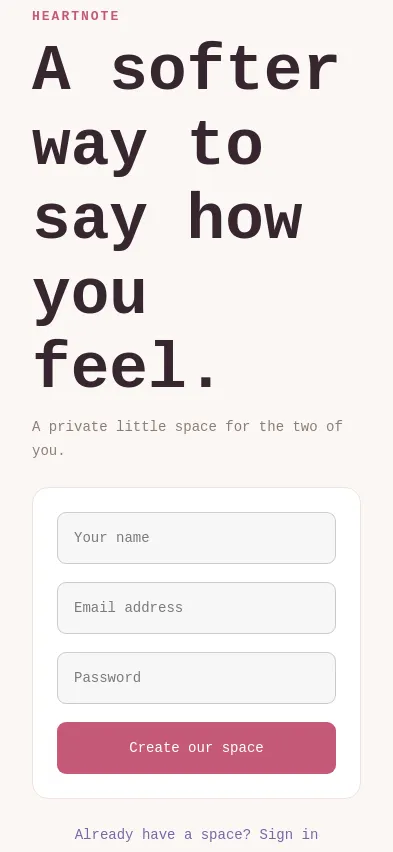 HeartNote Couple App