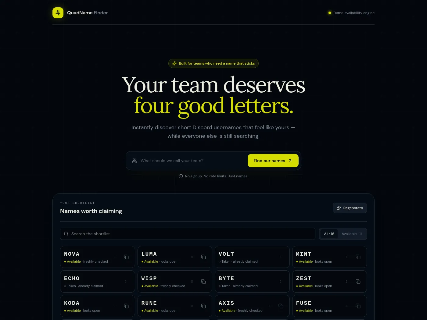 QuadName Finder