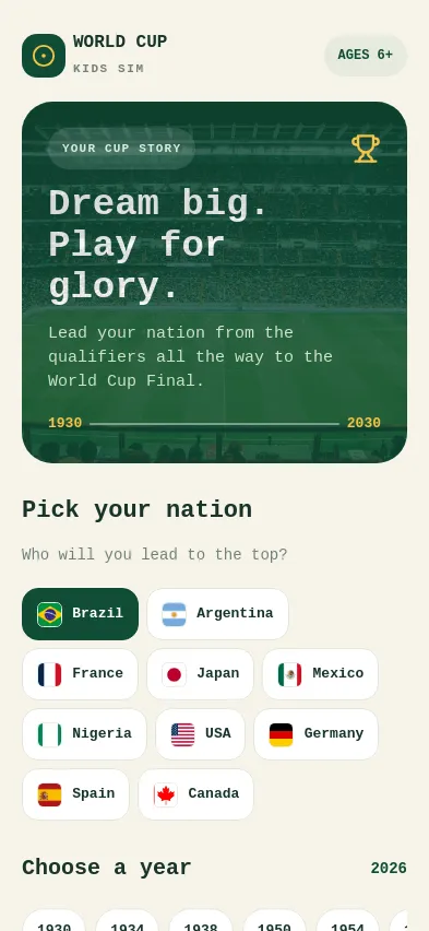 World Cup Kids Sim