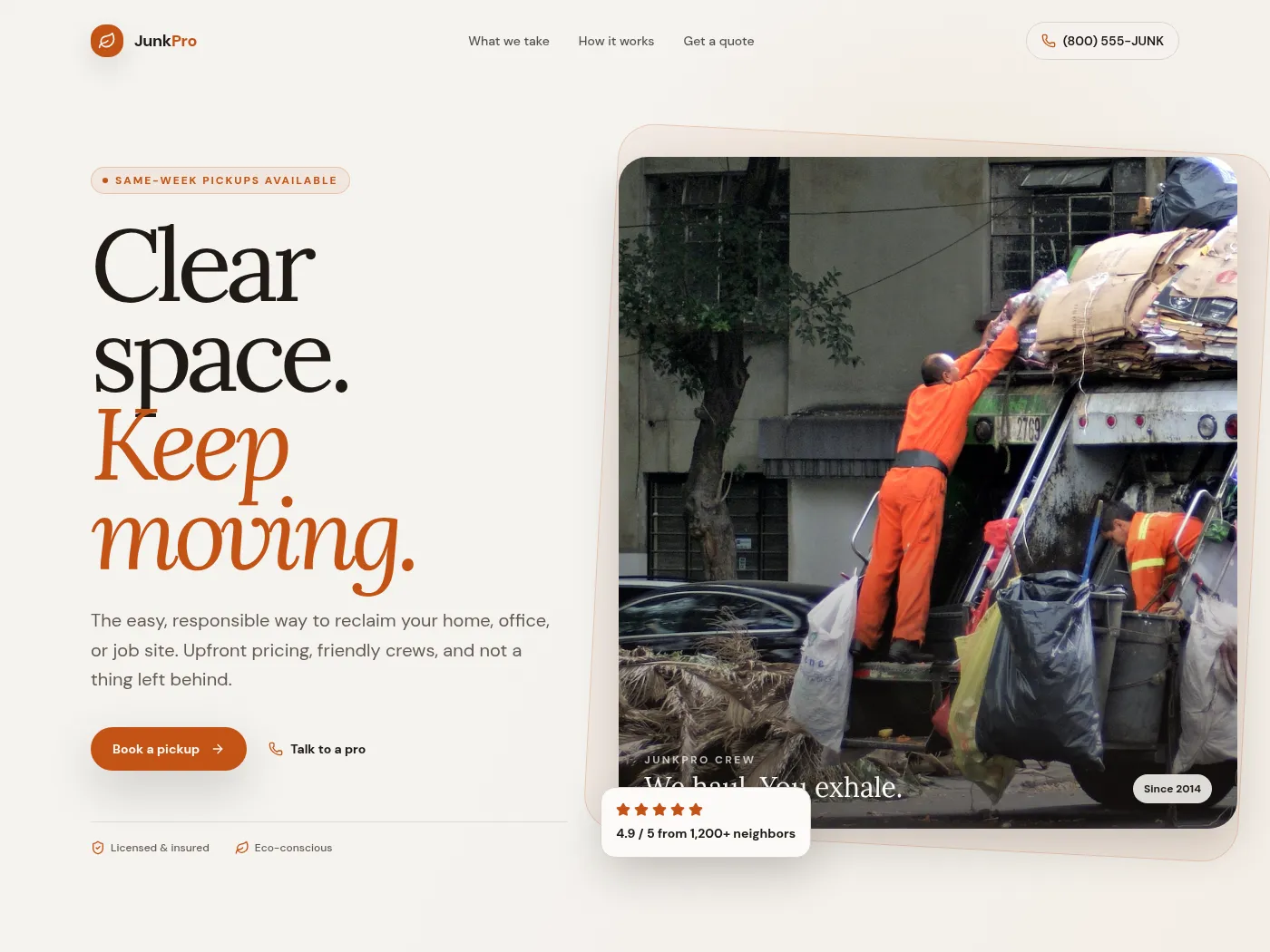 JunkPro Booking Website