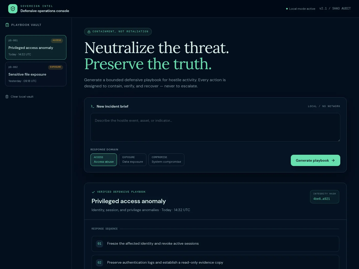 Sovereign Intelligence Assistant