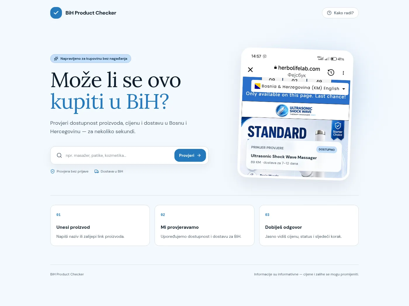 Bih Product Checker