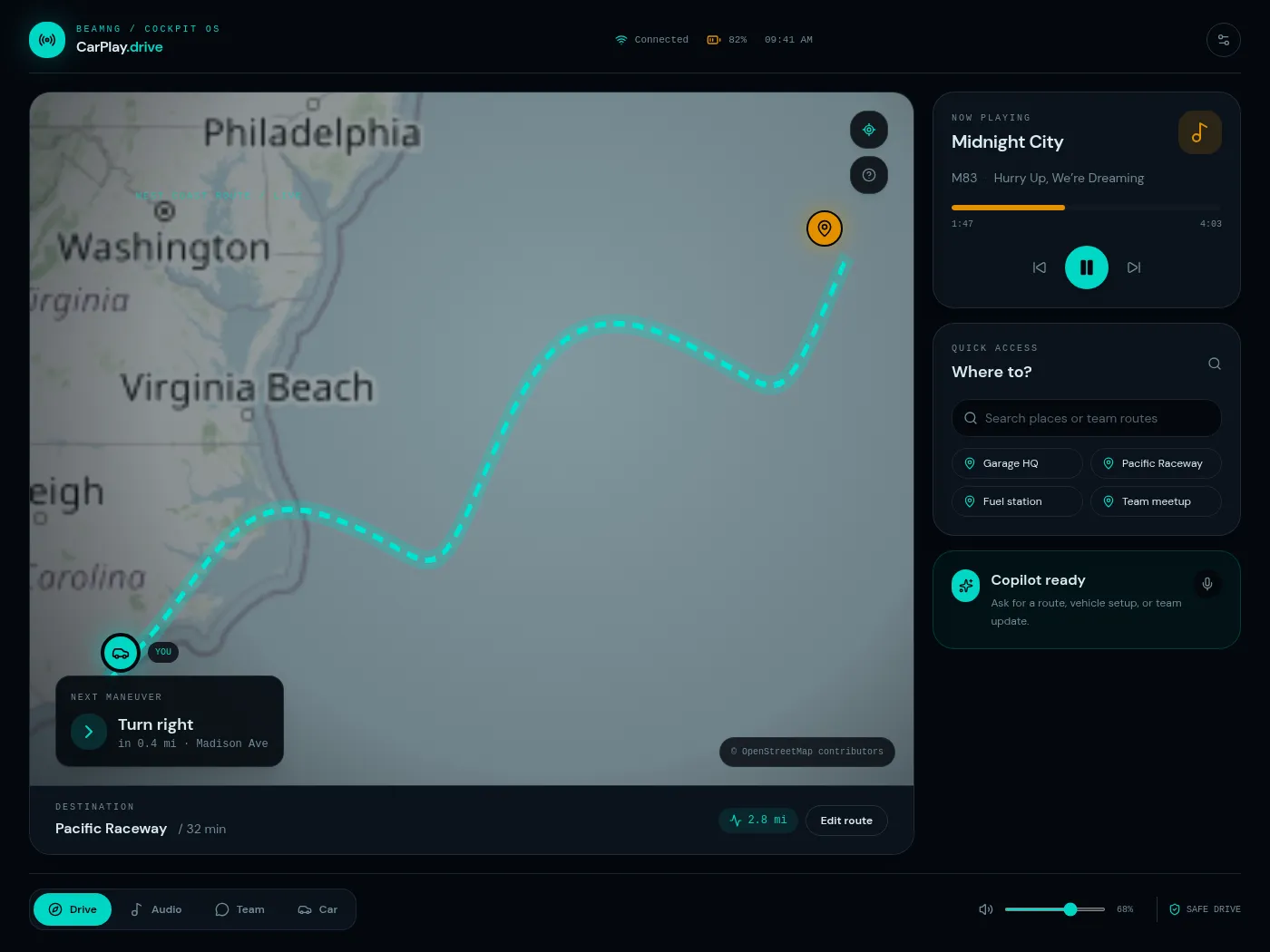 BeamNG CarPlay Interface