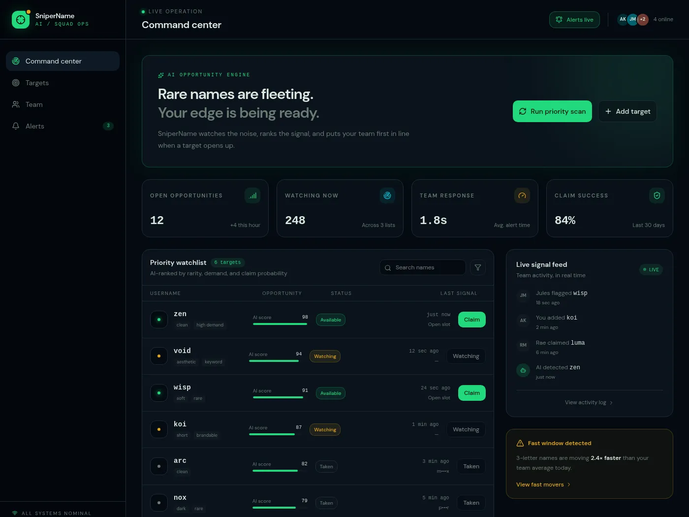 SniperName AI