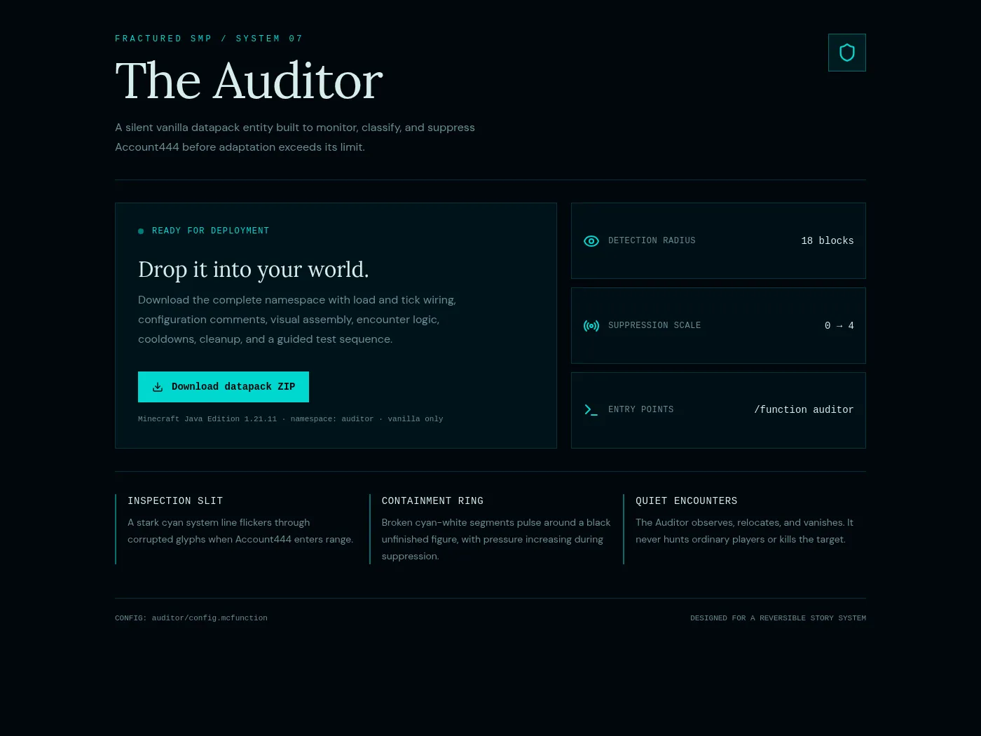 Fractured Auditor Datapack