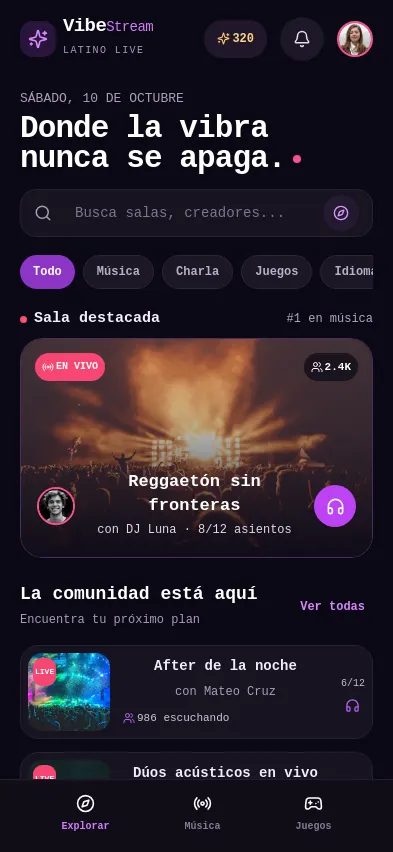 VibeStream Latino Live