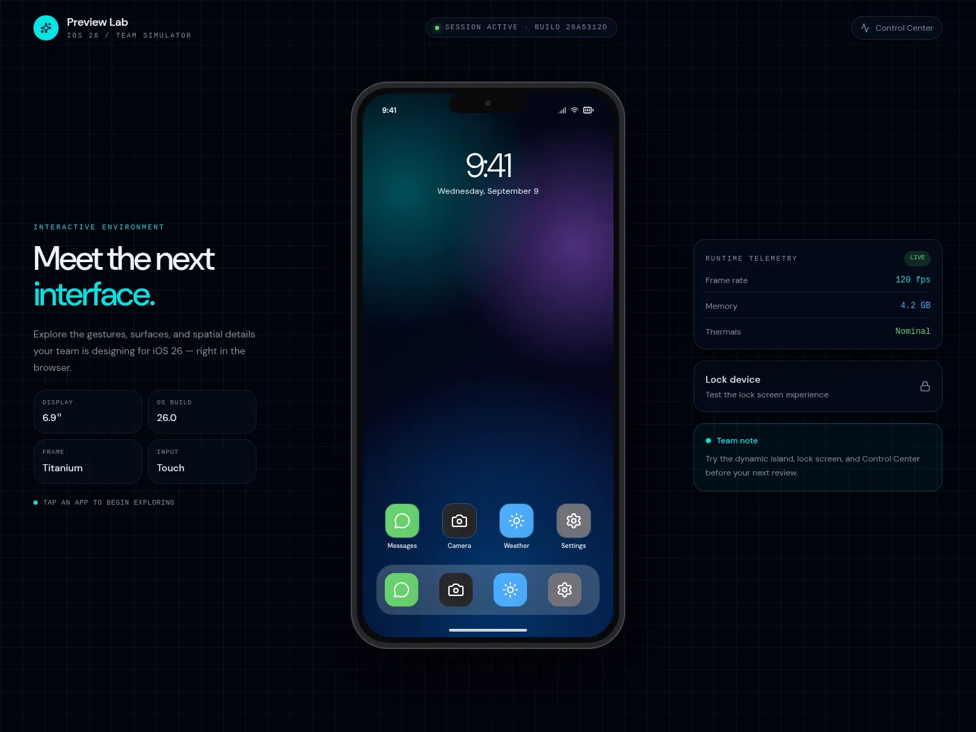 iOS 26 Web Simulator