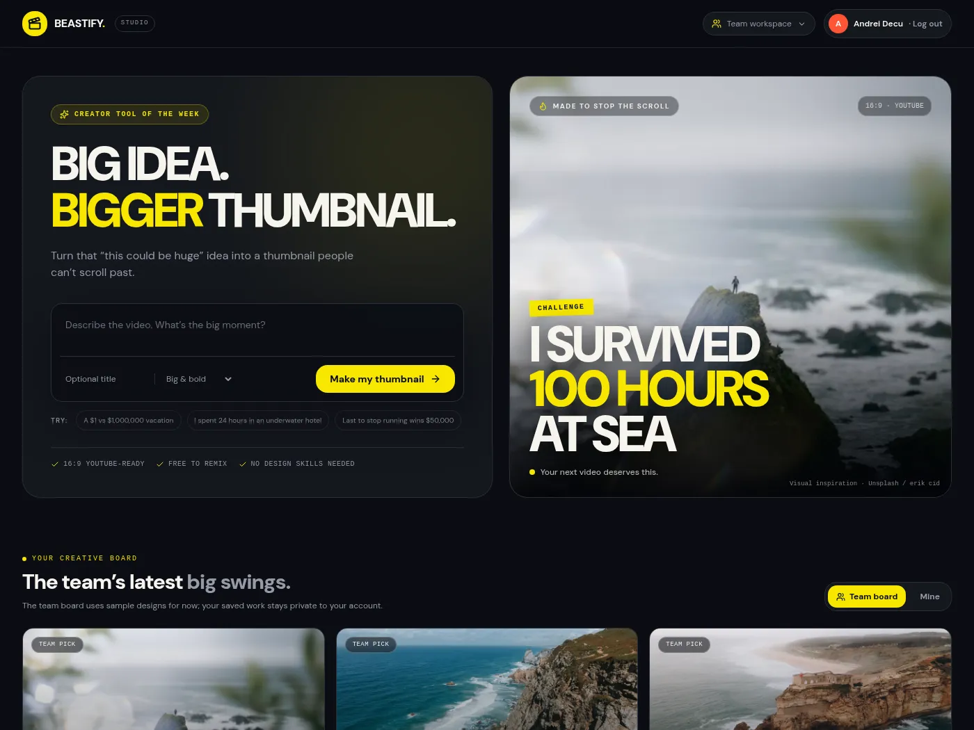 Beastify Thumbnail Generator