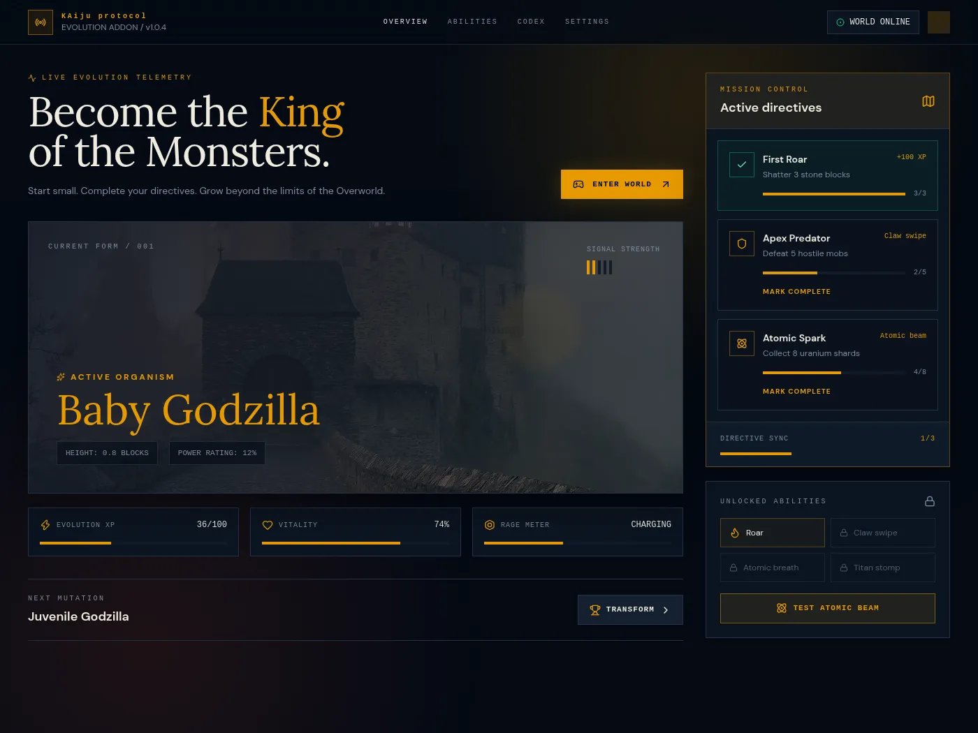 Godzilla Evolution Addon