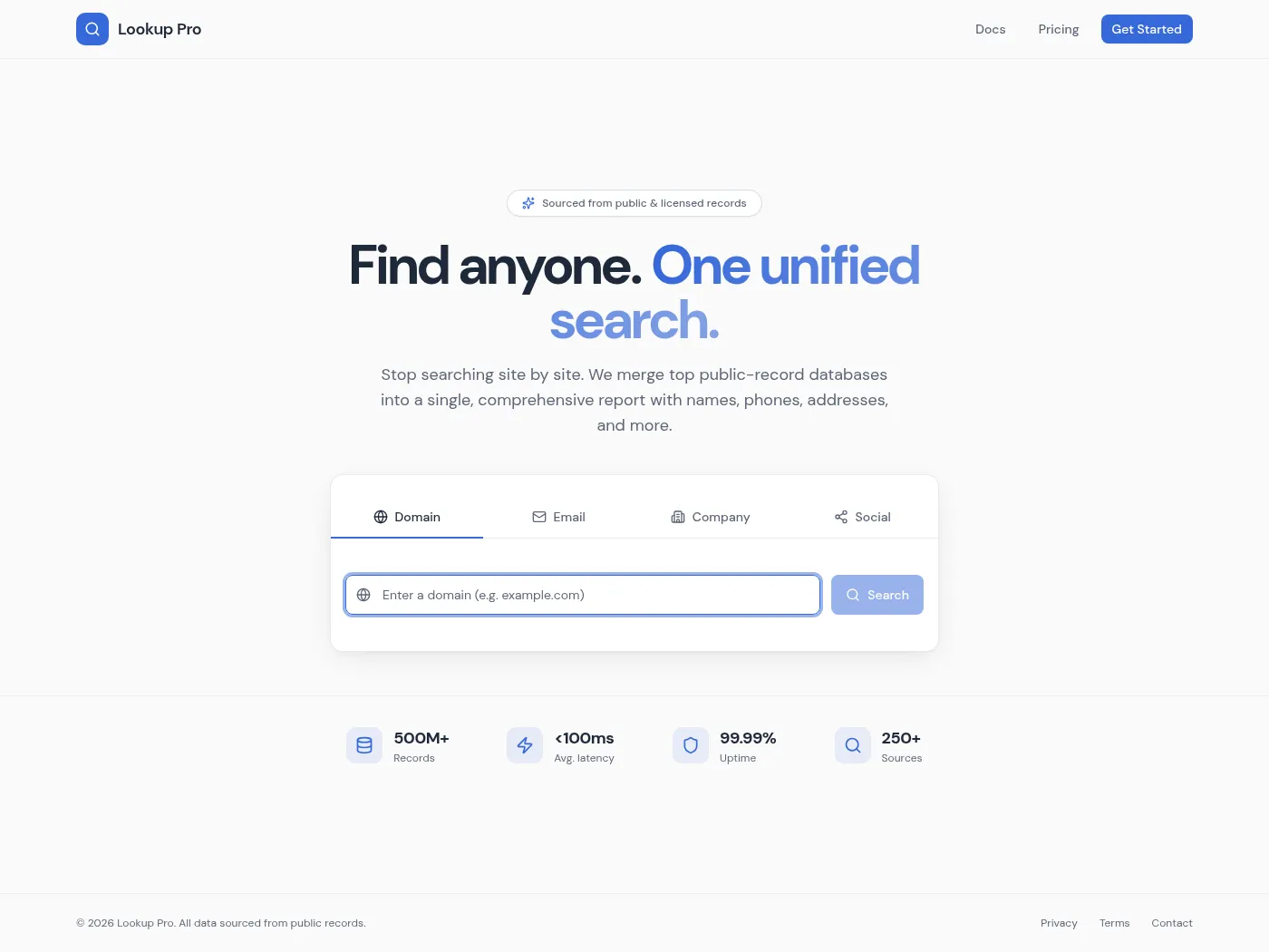 Lookup Pro Search