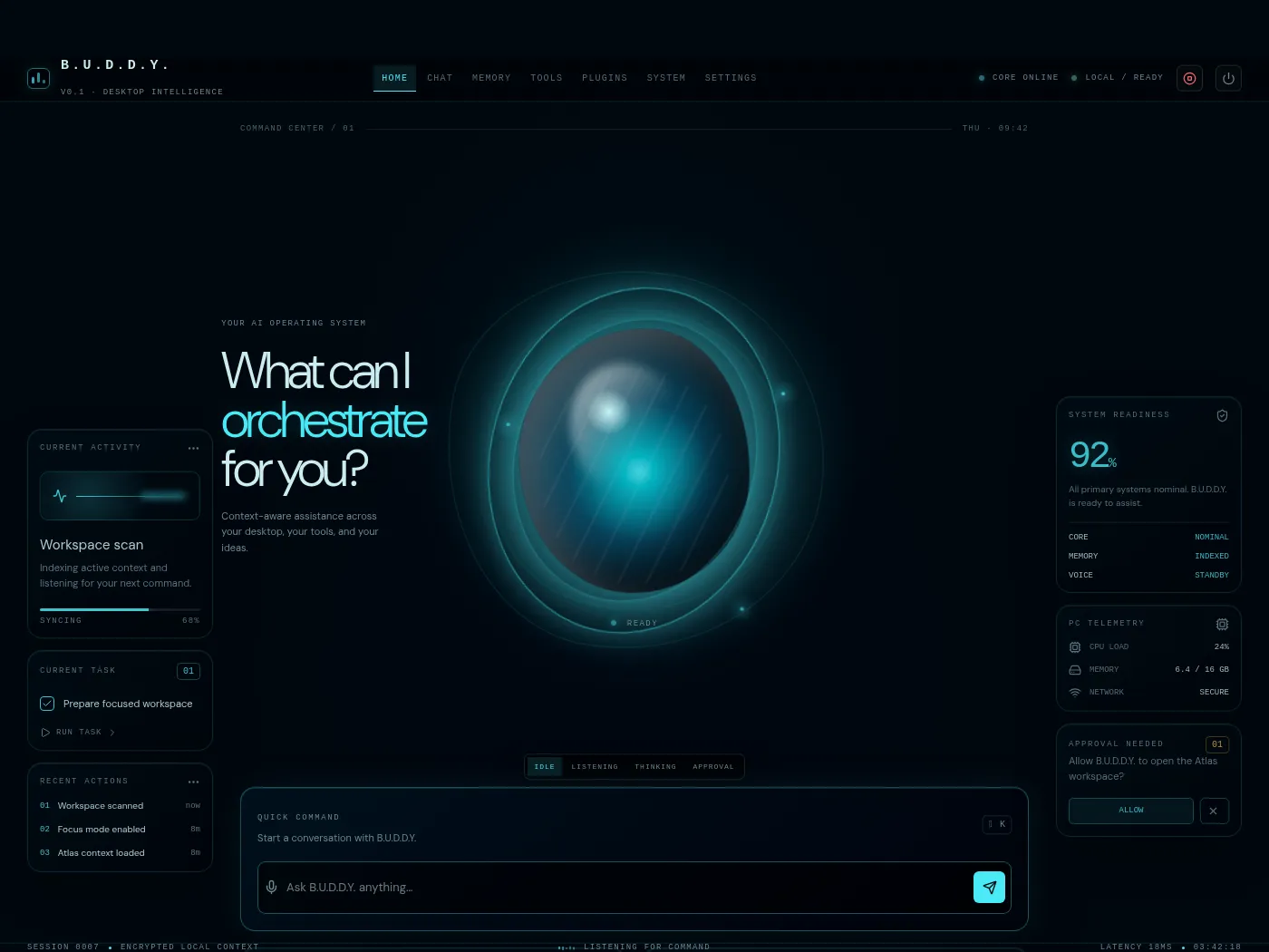B.U.D.D.Y. Futuristic AI UI (Remix)