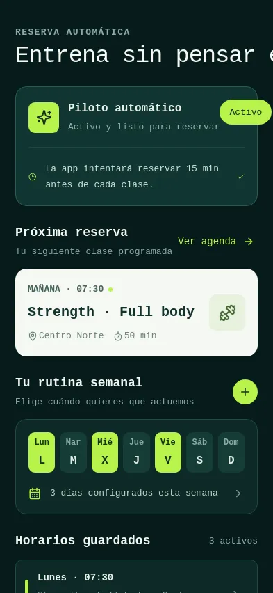 Reserva Deportiva Automática