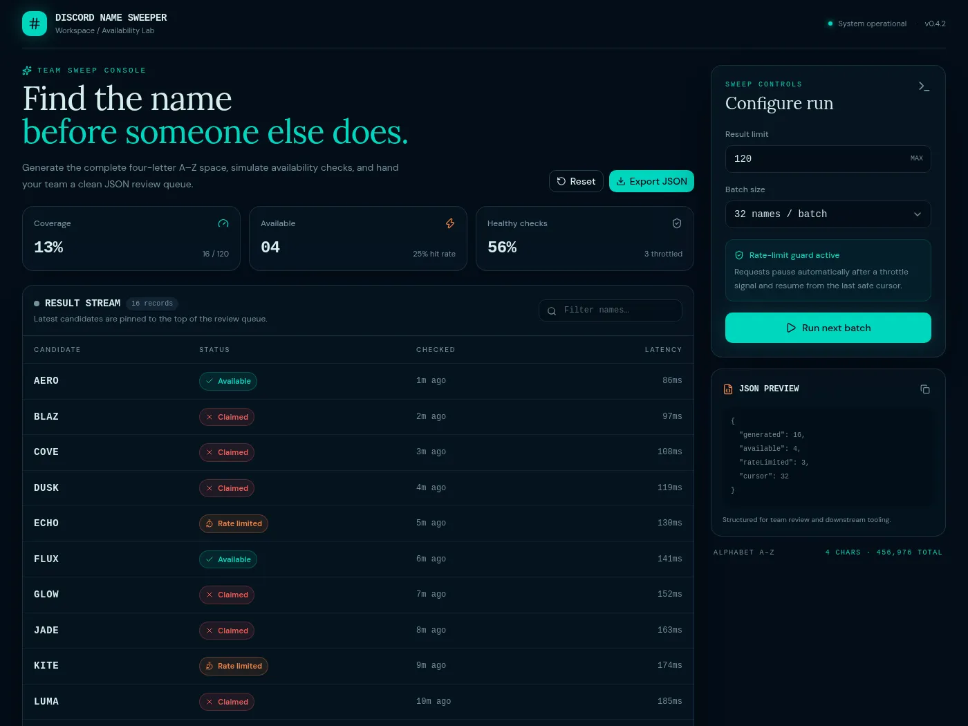 Discord Name Sweeper