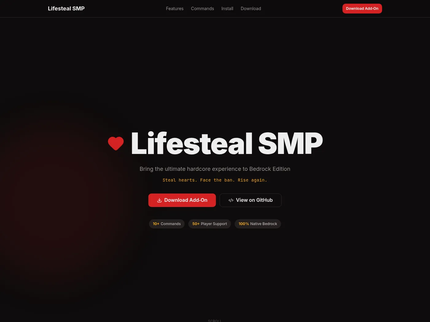 Lifesteal SMP Bedrock Add-On
