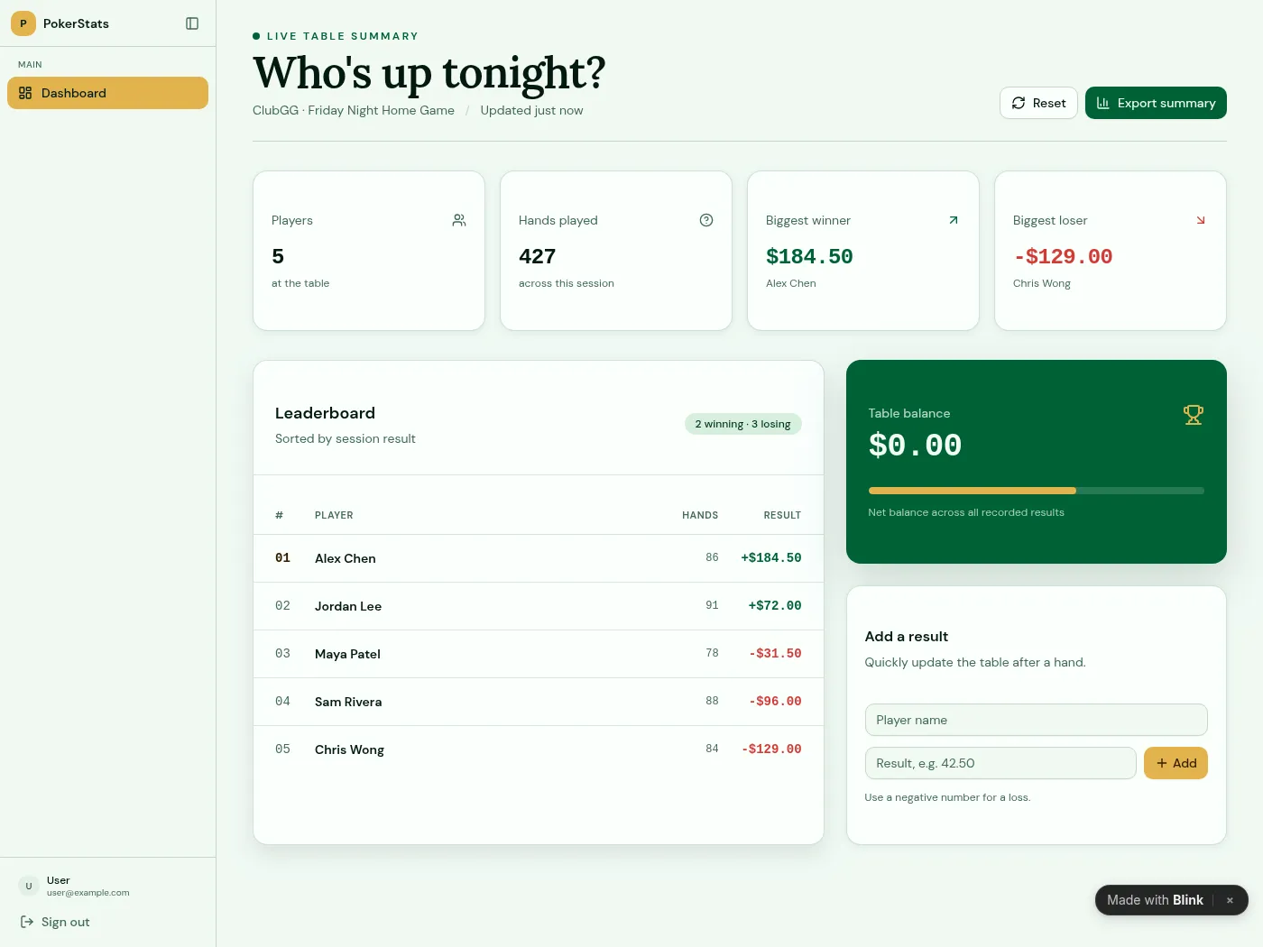 PokerStats Tracker