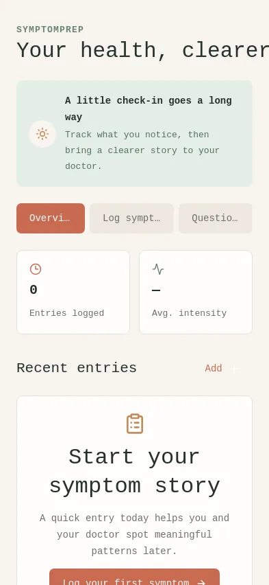 SymptomPrep Tracker