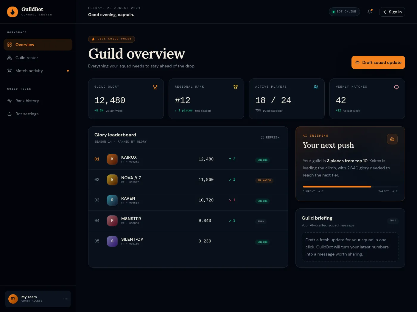 Free Fire GuildBot