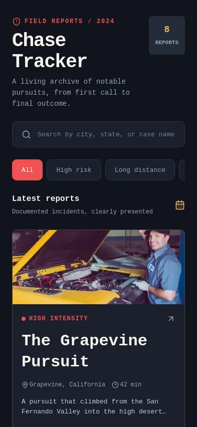 Police Chase Tracker