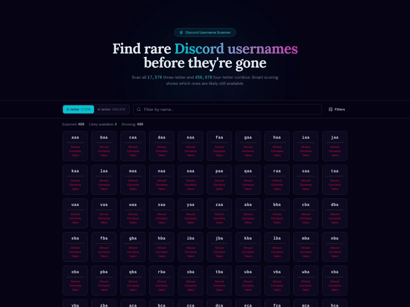 Discord Name Scanner