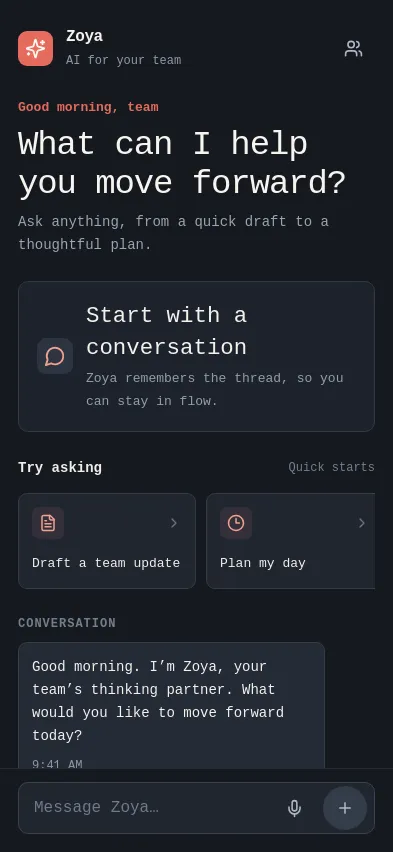 Zoya AI Assistant