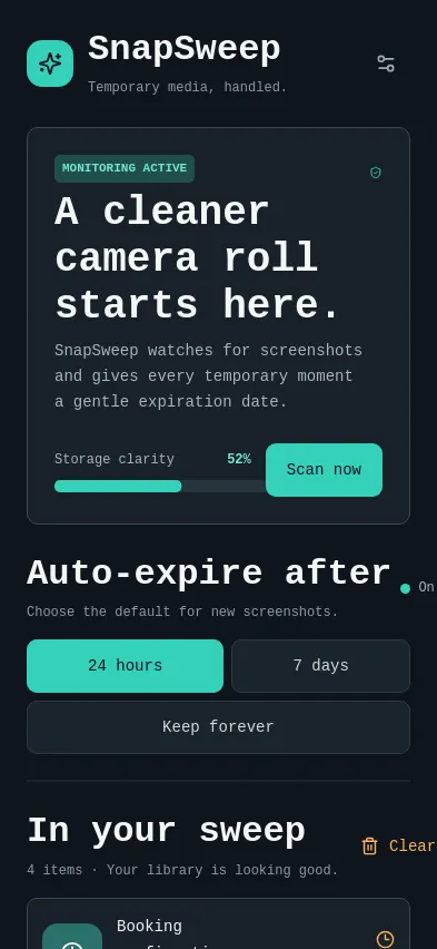 SnapSweep