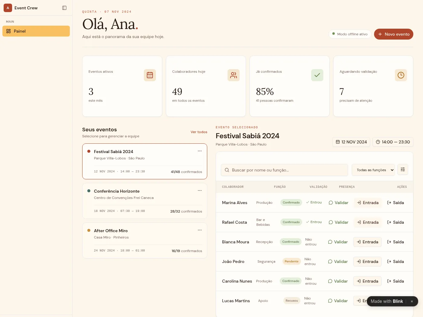 Event Crew Tracker