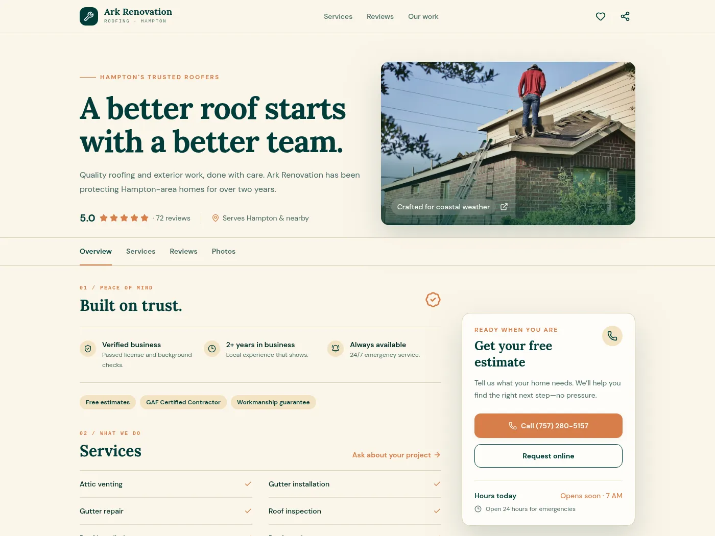 Roofing Services Portal