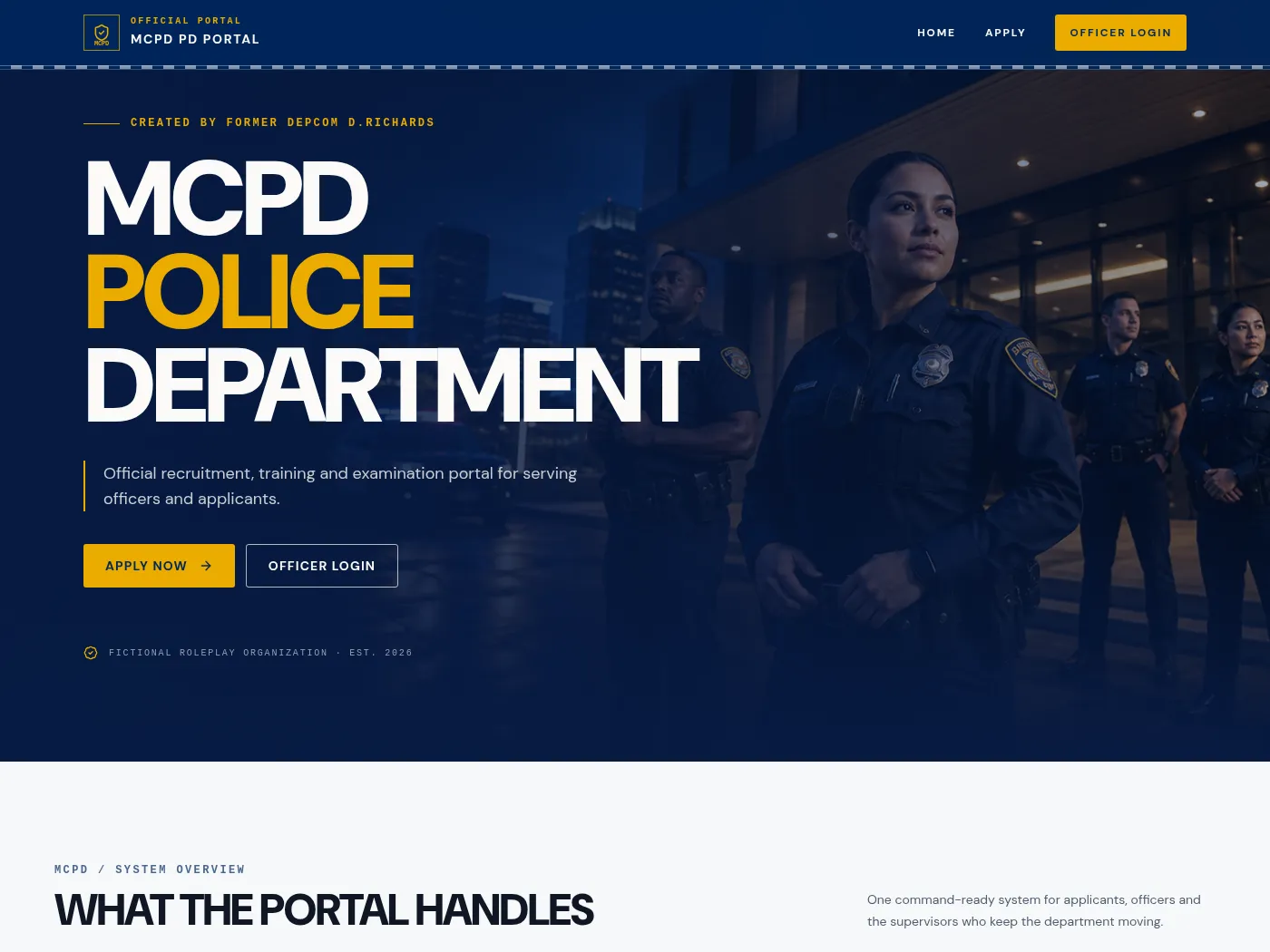 MCPD Portal Website