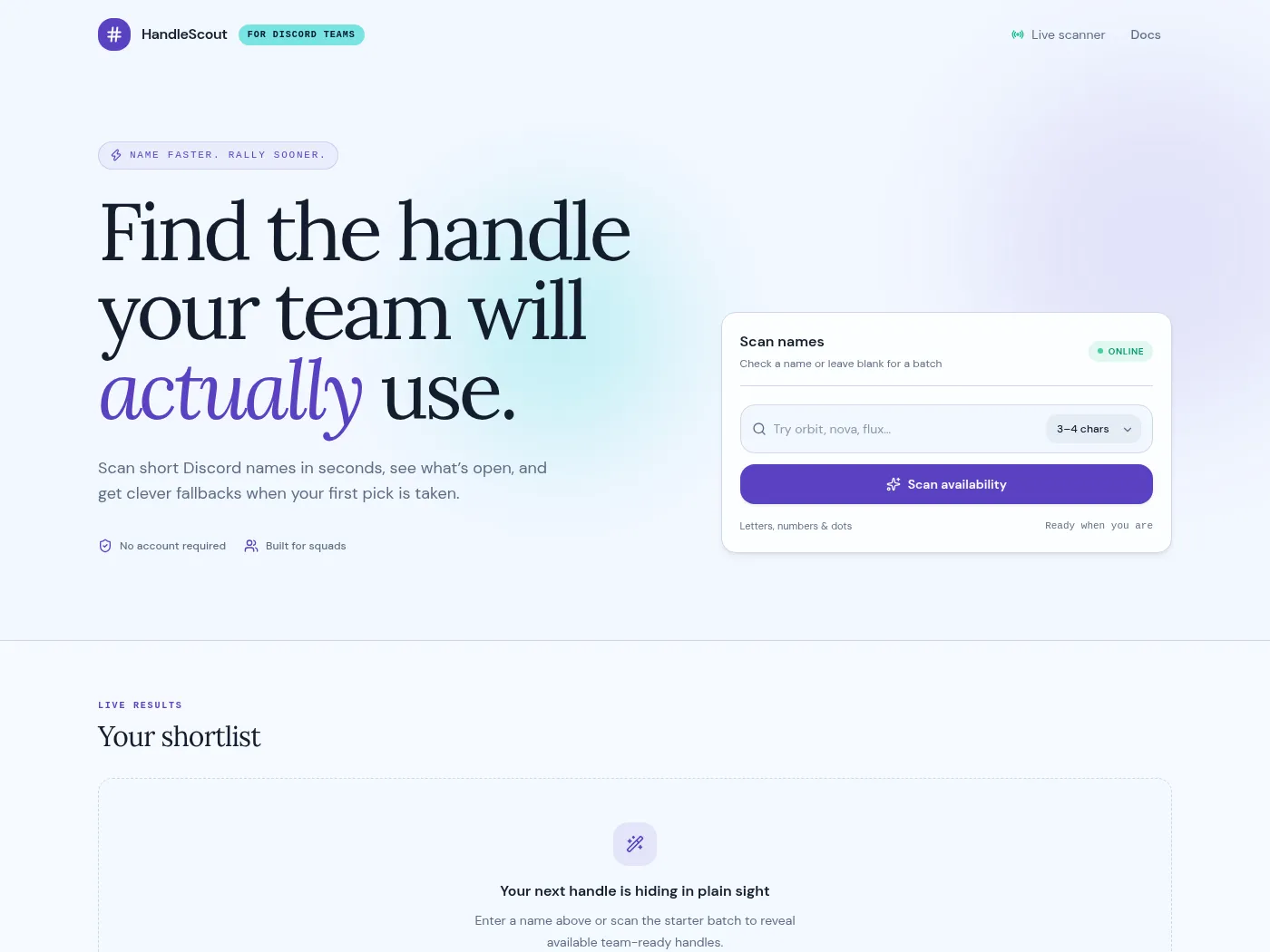 Discord Name Scanner