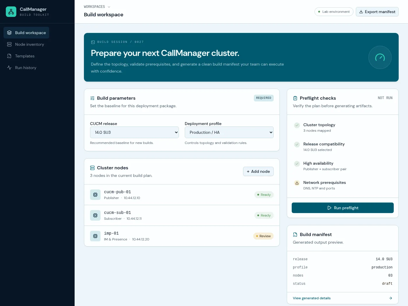 CallManager Build Toolkit