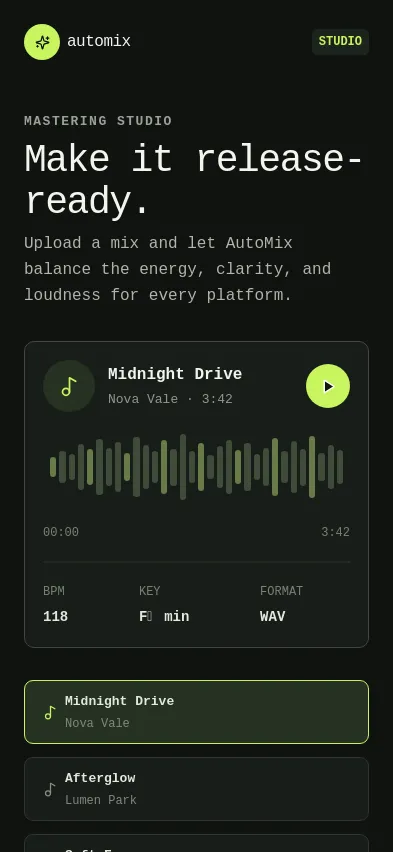 AutoMix Mastering Studio