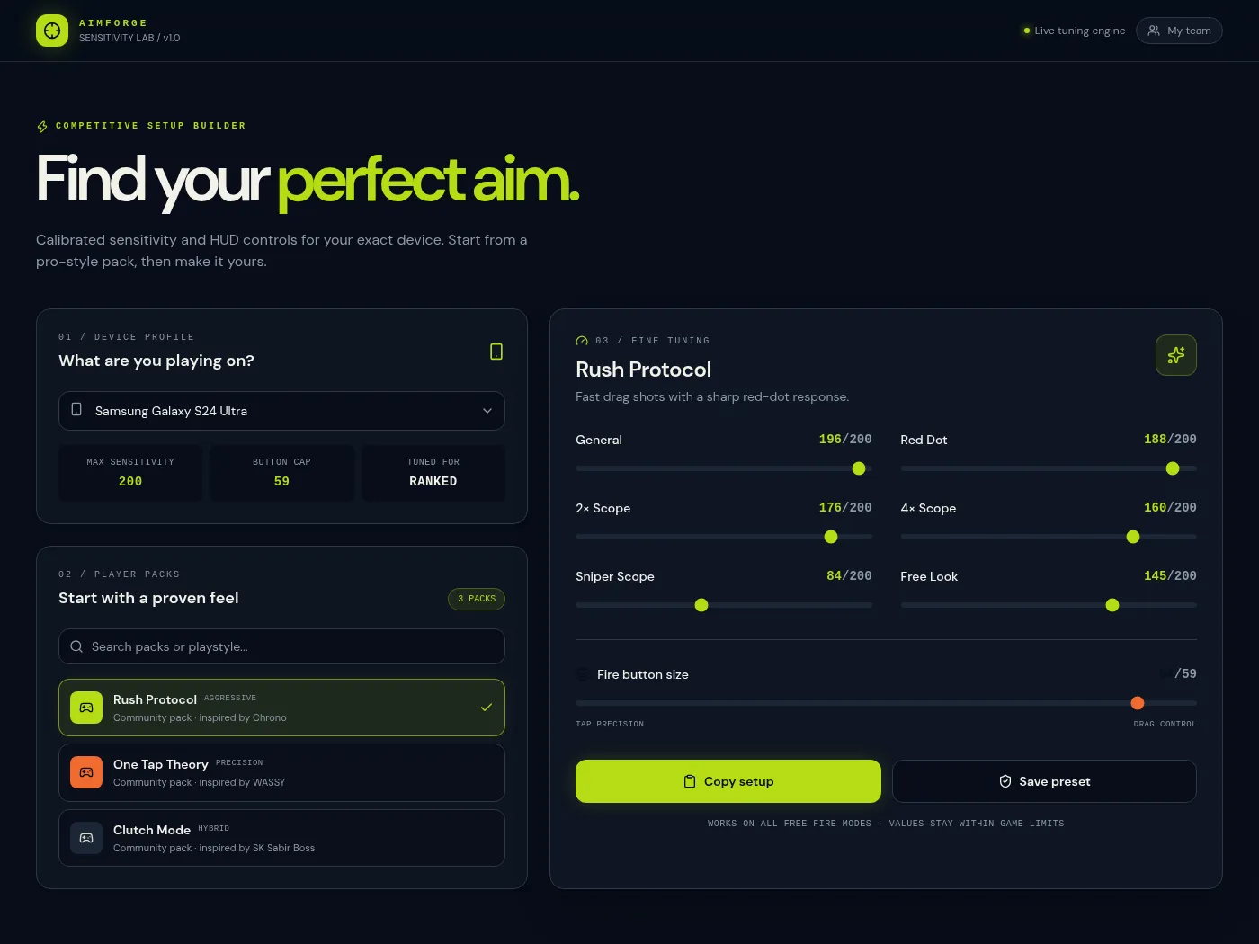 FF Sensitivity Optimizer