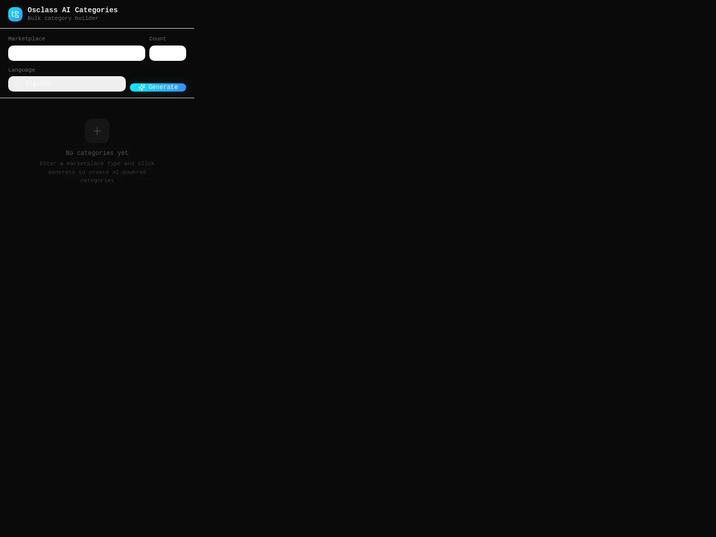 Osclass AI Category Builder