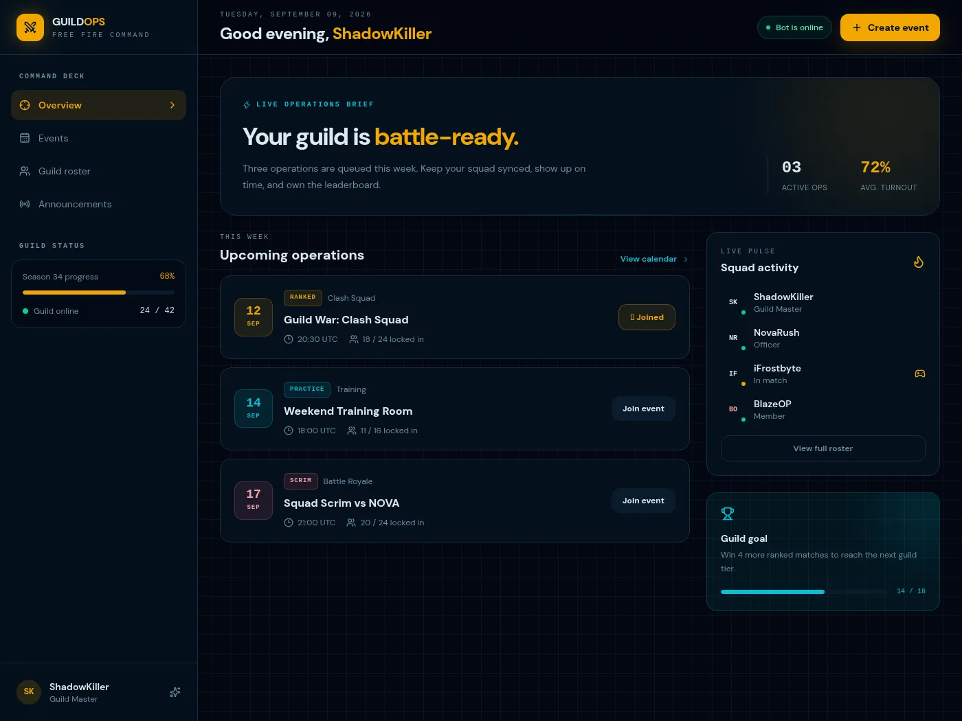 Free Fire Guild Bot