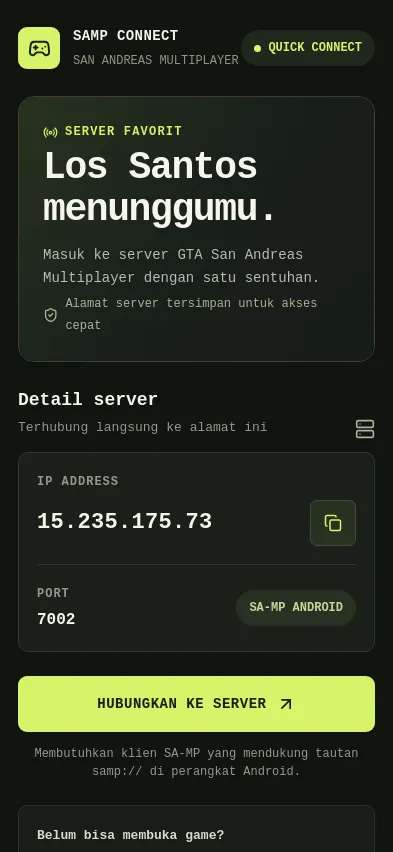 SAMP Server Connect
