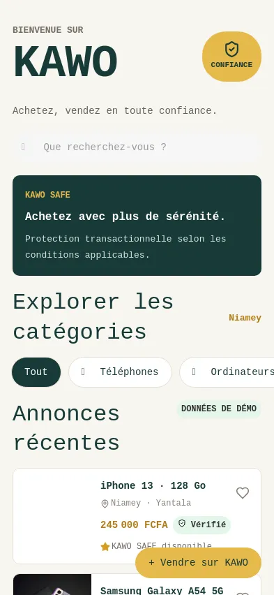 KAWO Trusted Marketplace App