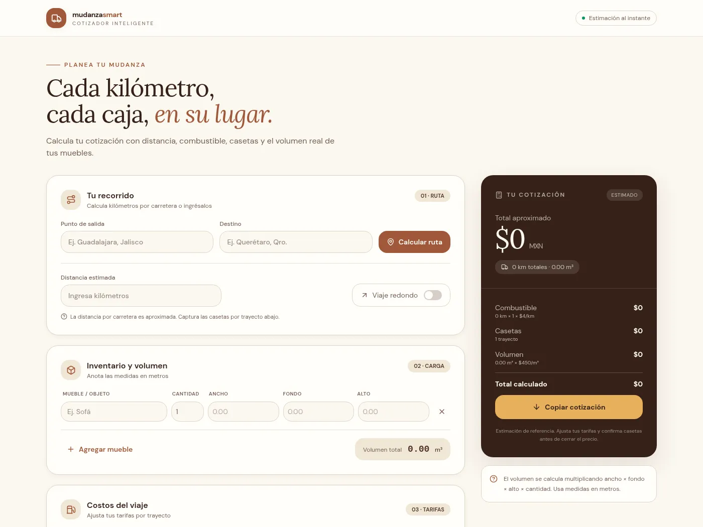Mudanza Smart Cotizador