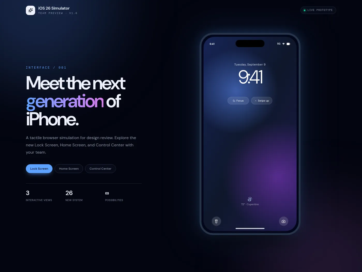 iOS 26 Web Simulator